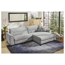 Jockenhöfer Ecksofa JOCKENHÖFER GRUPPE "Double One L-Form", grau (hellgrau), B:288cm T:105cm, Korpus: 100% Polyester, Kissen: 100% Polyester, Sofas, mit 2x 120cm breiten, elektromotorischen Relaxfunktionen, Topseller