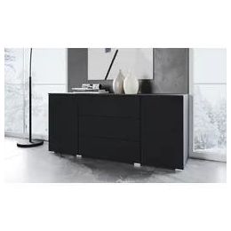 Sideboard Inosign "PARIS" Sideboards Gr. B/H/T: 150cm x 68cm x 39cm, matt, 3 St., schwarz (graphite matt/ graphite matt) Moderne 150cm breite grifflose Kommode, vielseitig einsetzbar