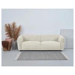 2,5-Sitzer Andas "Ostrup" Sofas Gr. B/H/T: 201cm x 73cm x 93cm, Bouclé, weiß (ivory) schlichtes modernes Design, in verschiedenen Farben