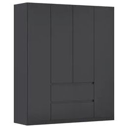 Drehtürenschrank Rauch "Kleiderschrank Schrank Garderobe Garderobenschrank MAINZ" Schränke Gr. B/H/T: 181cm x 210cm x 54cm, 4 St., grau (graumetallic) grifflose Front, Außentüren mit Push-to-Open Funktion MADE IN GERMANY