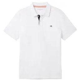 Tom Tailor Herren Basic Poloshirt, weiß, Uni, Gr. XL