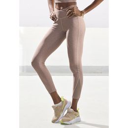 active by Lascana LASCANA ACTIVE Funktionsleggings '/Sportleggings' taupe Gr. XS (32/34) für Damen. Mit Allover-Druck. Figurbetont