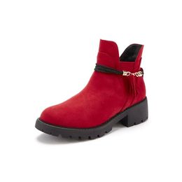 Lascana Chelseaboots rot Gr. 36 für Damen. Mit Band