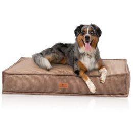 Knuffelwuff Hundekissen Lesedi aus Cord mit Handwebcharakter braun XXL