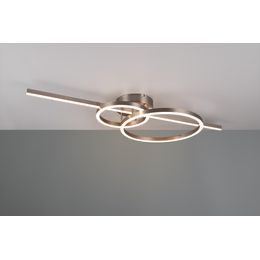 LED Deckenleuchte Trio LEUCHTEN "MONTILLA, Deckenlampe mit Fernbedienung Lichtfarbe einstellbar dimmbar" Lampen Gr. 1 flammig, H: 12,5cm,, grau (nickel) Memoryfunktion + Nachtlicht, als Wandlampe oder Deckenlampe 6300 Lumen