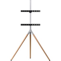 One For All TV-Ständer "Tripod 360 WM 7472", TV Stand Ultraslim TURN 65", Gerätehalterungen, silber (eiche, silber)B:87cm H:138,5cm T:42cm