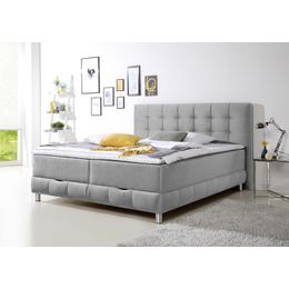 Boxbett Inosign "Vaasa", silber, B:174cm L:230cm, Komplettbetten, inkl. Bettkasten & Topper, XXL-Ausführung, Überlänge 220 cm
