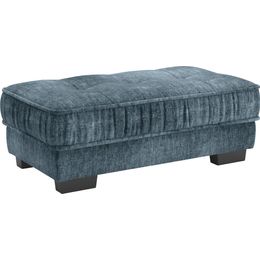 Hockerbank Inosign "Diwan II" Hocker Gr. B/H/T: 128cm x 46cm x 67cm, Veloursstoff, blau (dolce 13 ocean) Passend zur Garnitur, wahlweise mit DuraFlex-Polsterung, bis 140 kg