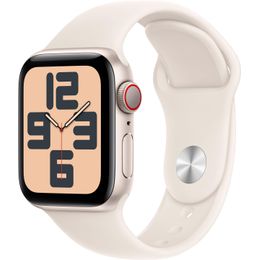 Smartwatch Apple "Watch SE (2024)" Smartwatches Gr. 40mm, Cellular, M/L, Sport Band, beige (polarstern)