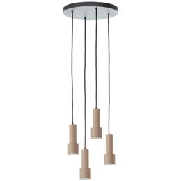 Pendelleuchte Brilliant "Cadiz" Lampen Gr. 4 flammig, Ø 35,00cm,, schwarz matt/bronzefarben gebürstet 150 x 35 cm, 4x GU10 Fassung, kürzbar, Aluminium, schwarzbronzefarben