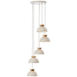 Pendelleuchte Brilliant "Nalam" Lampen Gr. 5 flammig, Ø 45,00cm,, beige (natur, beige) 166 x 45 cm, E14, kürzbar, MetallHolz, naturbeige