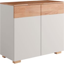 Sideboard Home Affaire Sideboards Gr. B/H/T: 90cm x 80cm x 40cm, teilmassiv, braun (braun und grau) schöne moderne Optik