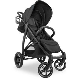 Kinder-Buggy hauck "Rapid 4D Air, black" schwarz Baby Kinderwagen mit verlängerbarem 3-Zonen Verdeck