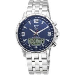 Funkchronograph ETT "Professional, EGS-11552-31M" Armbanduhren silberfarben Herren Armbanduhr, Herrenuhr, Stoppfunktion, Datum, Solar