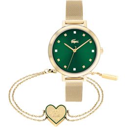 Quarzuhr Lacoste Armbanduhren goldfarben Damen Armbanduhr, Damenuhr, Edelstahlarmband, ideal auch als Geschenk