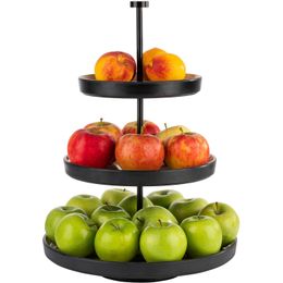 Etagere APS "Frida" Servierplatten Gr. Ø 32 cm, braun (braun, schwarz) vielseitige Nutzung möglich, 3-stufig