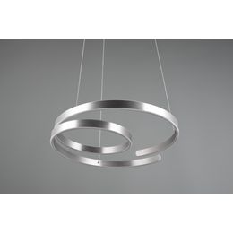 LED Pendelleuchte Trio LEUCHTEN "MARNIE, spiralförmige Hängelampe indirektes Licht warmweiß 3000K" Lampen Gr. 1 flammig, Ø 65,0cm H: 150,0cm,, grau (aluminiumfarben) 8000 Lumen höhenverstellbar 3 Stufen dimmbar Hängeleuchte Esszimmer