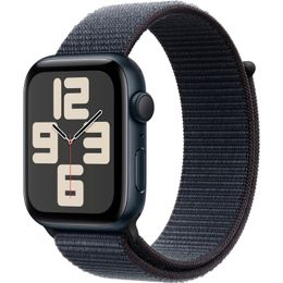 Smartwatch Apple "Watch SE (2024)" Smartwatches Gr. 44mm, ohne eSIM, One-Size, Sport Loop, schwarz (mitternacht)