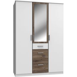 Kleiderschrank wimex "Joker", weiß, flagstaff, B:135cm H:199cm T:59cm, Schränke, wahlweise mit Spiegel