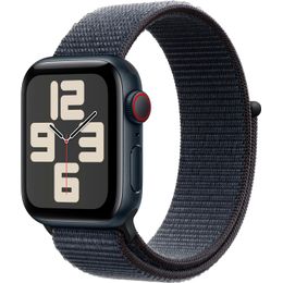 Smartwatch Apple "Watch SE (2024)" Smartwatches Gr. 40 mm, Cellular, One-Size, Sport Loop, schwarz (mitternacht)