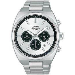 Chronograph Lorus "Sports" Armbanduhren silberfarben (silberfarben-silberfarben) Herren Quarzuhr, Armbanduhr, Herrenuhr, Edelstahlarmband, Tag, Stoppfunktion