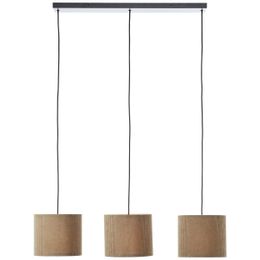 Pendelleuchte Brilliant "Tony" Lampen Gr. 3 flammig,, grau (grau, schwarz) mit Cord-Lampenschirm, 150 x 94 23 cm, 3x E27, kürzbar, Textil,