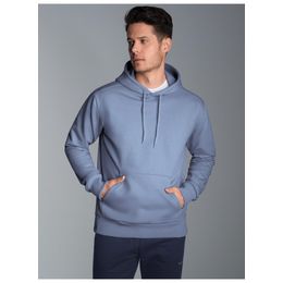 Kapuzensweatshirt TRIGEMA "TRIGEMA Hoodie aus Sweatqualität" Gr. L, blau (pearl-blue) Herren Sweatshirts