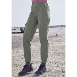 Trekkinghose Vivance ACTIVE Gr. 34, N-Gr, grün (oliv) Damen Hosen sportlicher Cargo Jogger mit praktischen Taschen