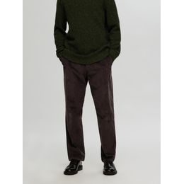 Chinohose Selected Homme "SLH196-STRAIGHT MILES CORD PANTS W NOOS" Gr. 34, Länge 34, braun (chocolate torte) Herren Hosen