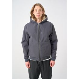 Bomberjacke Cleptomanicx "Workist", Herren, Gr. L, grau (dunkelgrau), 100% Polyamid, unifarben, normal, ohne Ausschnitt, Jacken Bomberjacke, mit lockerem Schnitt