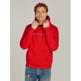 Kapuzensweatshirt Tommy Jeans PLUS "TJM REG LINEAR LOGO HOODIE EXT" Gr. XXXL, rot (deep crimson) Herren Sweatshirts hoher Tragekomfort, Große Größen