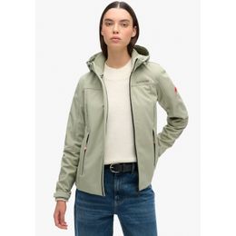 Outdoorjacke Superdry "HOODED CLASSIC TREKKER JKT" Gr. XS, grün (seagrass grün), Damen, Web, Obermaterial: 95% Polyester, 5% Elasthan, unifarben, Jacken