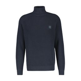 Rollkragenpullover Lerros Gr. M, blau (classic navy) Herren Pullover mit Logostickerei