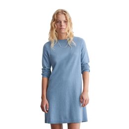 Marc O'Polo Strickkleid MARC O'POLO DENIM "aus softem Bio-Baumwoll-Mix" Gr. L, Normalgrößen, blau Damen Kleider