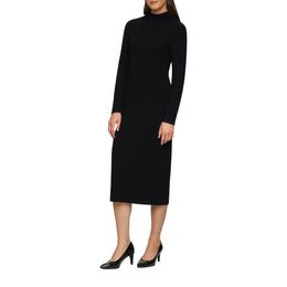 Strickkleid s.Oliver BLACK LABEL Gr. 34, N-Gr, schwarz Damen Kleider 34 lang, mit Stehkragen