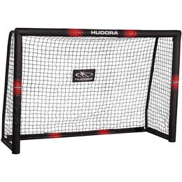 Fußballtor Hudora "Pro Tect 180/240/300" Sport-Tore Gr. B/H/L: 60 cm x 120 cm x 180 cm, Stahl, schwarz (schwarz, rot)