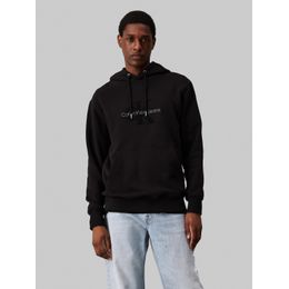 Kapuzensweatshirt Calvin Klein Jeans "CHENILLE MONOLOGO HOODIE" Gr. XXL, schwarz (ck black) Herren Sweatshirts mit Logostickerei