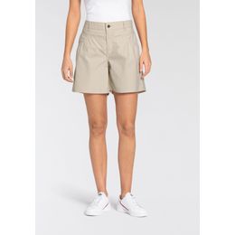 Chinoshorts MAC "Chino-Shorts" Gr. 32, N-Gr, weiß (wollweiß) Damen Hosen Krempelbare Shorts