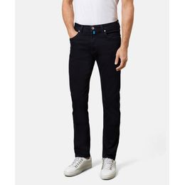 Tapered-fit-Jeans Pierre Cardin "Lyon Tapered", Herren, Gr. 34, Länge 34, blau (blau, schwarz used), Denim/Jeans, Obermaterial: 90% Baumwolle, 8% Elastomultiester, 2% Elasthan, casual, lang, Jeans