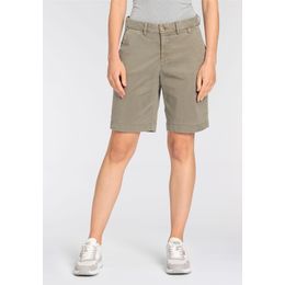 Shorts Herrlicher "Lovley Short Satin Powerstrech" Gr. 32, N-Gr, grün (olive), Damen, Obermaterial: 55% Lyocell, 40% Baumwolle, 5% Elasthan, Hosen