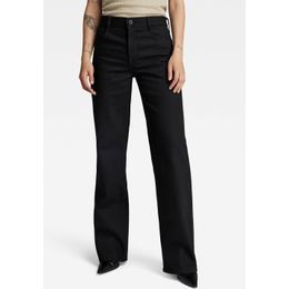 G-Star Raw Weite Jeans G-STAR "Jeans Judee Straight", Damen, Gr. 26, Länge 30, schwarz (pitch schwarz), Obermaterial: 99% Baumwolle, 1% Elasthan, casual, straight fit, Jeans