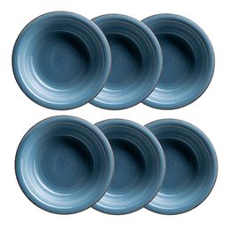 Mäser Teller tief 21,6 cm, 6-er Set, DUNKELBLAU