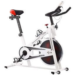vidaXL Heimtrainer mit Pulsmesser Weiß und Rot