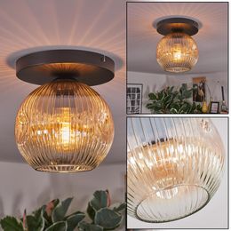 hofstein Ripoll Deckenleuchte Glas 20 cm Bernsteinfarben, Klar, 1-flammig