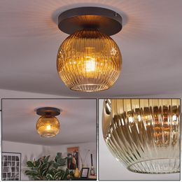 hofstein Ripoll Deckenleuchte Glas 20 cm Gold, Klar, 1-flammig