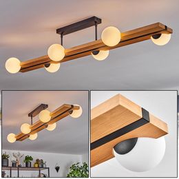 hofstein Chehalis Deckenleuchte 10 cm Naturfarben, Schwarz, 6-flammig