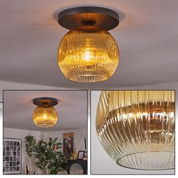 hofstein Ripoll Deckenleuchte Glas 25 cm Gold, Klar, 1-flammig