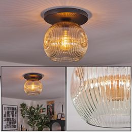 hofstein Ripoll Deckenleuchte Glas 25 cm Bernsteinfarben, Klar, 1-flammig
