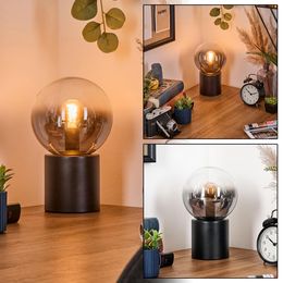 hofstein Gastor Tischleuchte Glas 15 cm Klar, Rauchfarben, 1-flammig