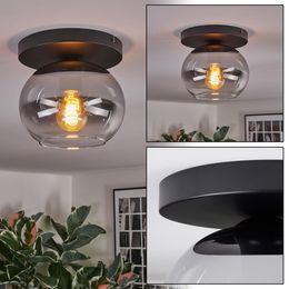 hofstein Apedo Deckenleuchte Glas 20 cm Klar, Rauchfarben, 1-flammig